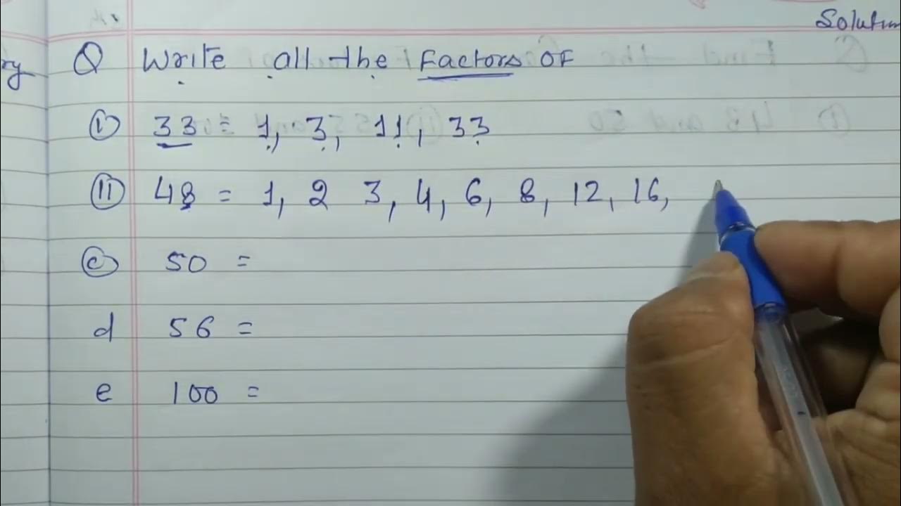 Write all the factors of following numbers - YouTube