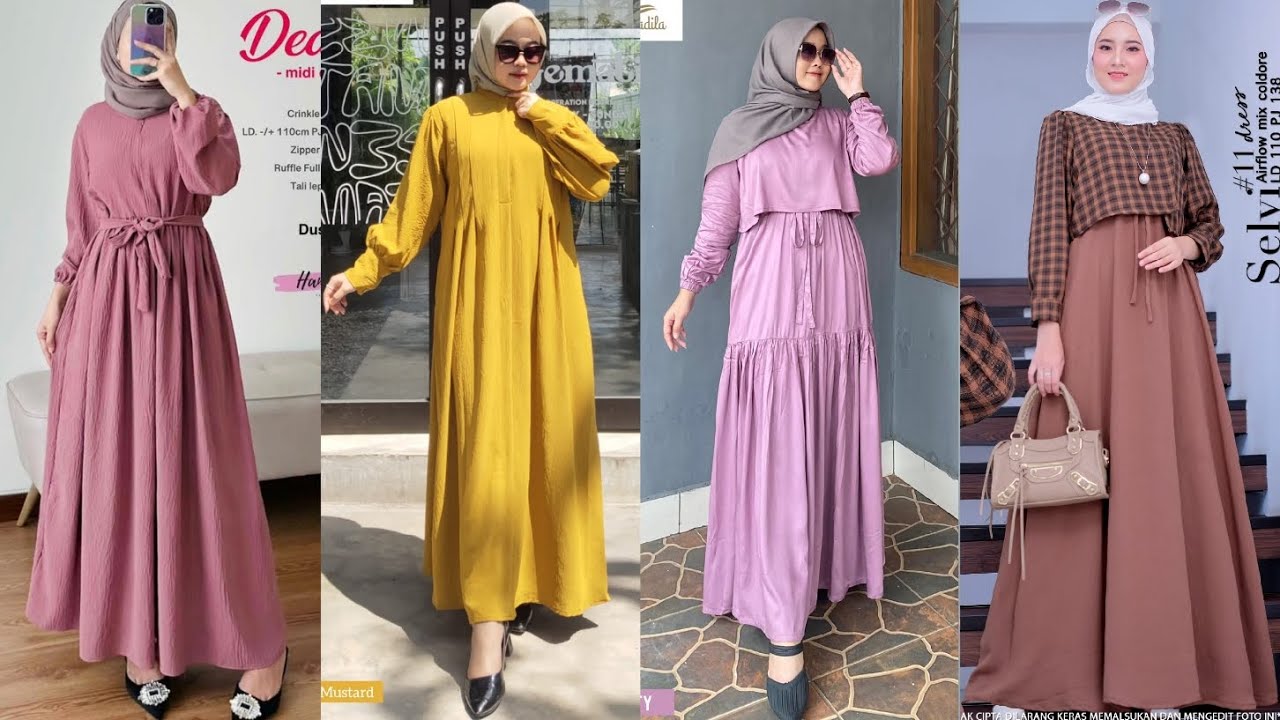 MODEL GAMIS TERBARU 2023|| GAMIS POLOS SIMPEL TERBARU|| GAMIS ELEGAN ...