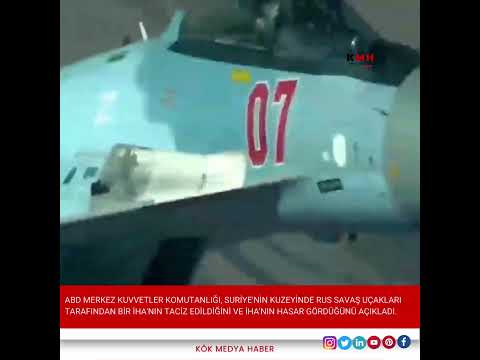 Suriye'de Rus savaş uçaklarının, ABD'ye ait insansız hava araçlarını taciz ettiği görüntüler.