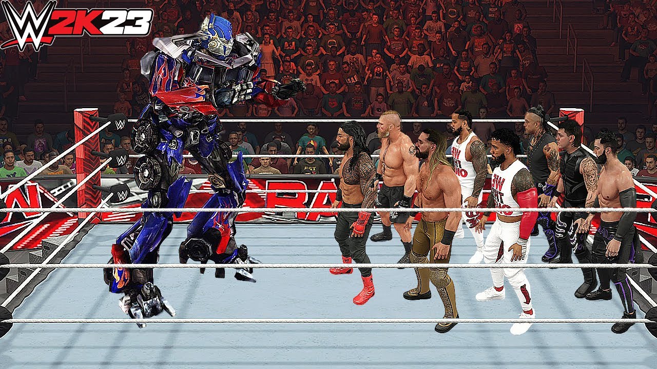 Giant Optimus Prime vs Mini WWE Superstars Match !!! - WWE 2K23 - YouTube