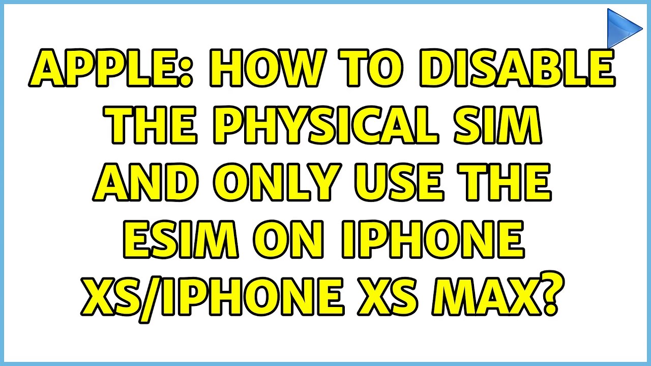 Apple: How to disable the physical sim and only use the eSIM on iPhone ...