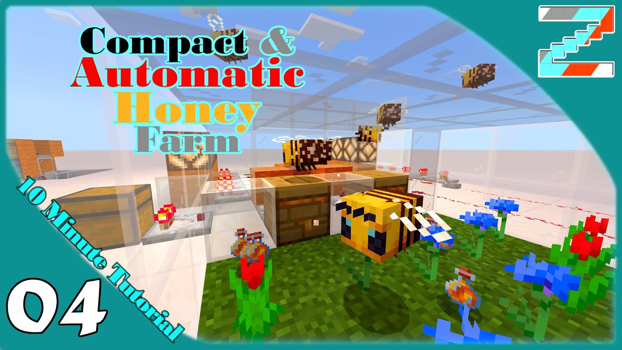 Automatic Honey Farm Compact Design | 10 Minute Tutorial | Minecraft Bedrock | Redstone Tutorial ...