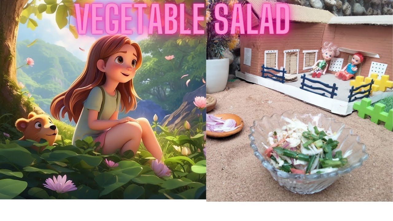 saladmixed vegetable salad// easy salad recipe// animated cartoon story ...