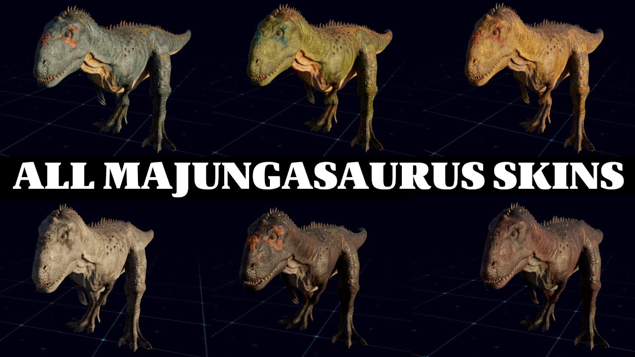 ALL MAJUNGASAURUS SKINS | JURASSIC WORLD EVOLUTION 2 - YouTube