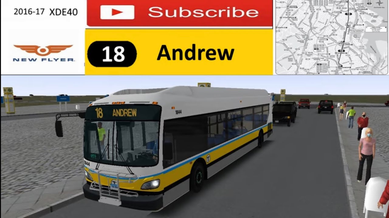 MBTA Route 18 Andrew (Timelaspe) OMSI 2 - YouTube