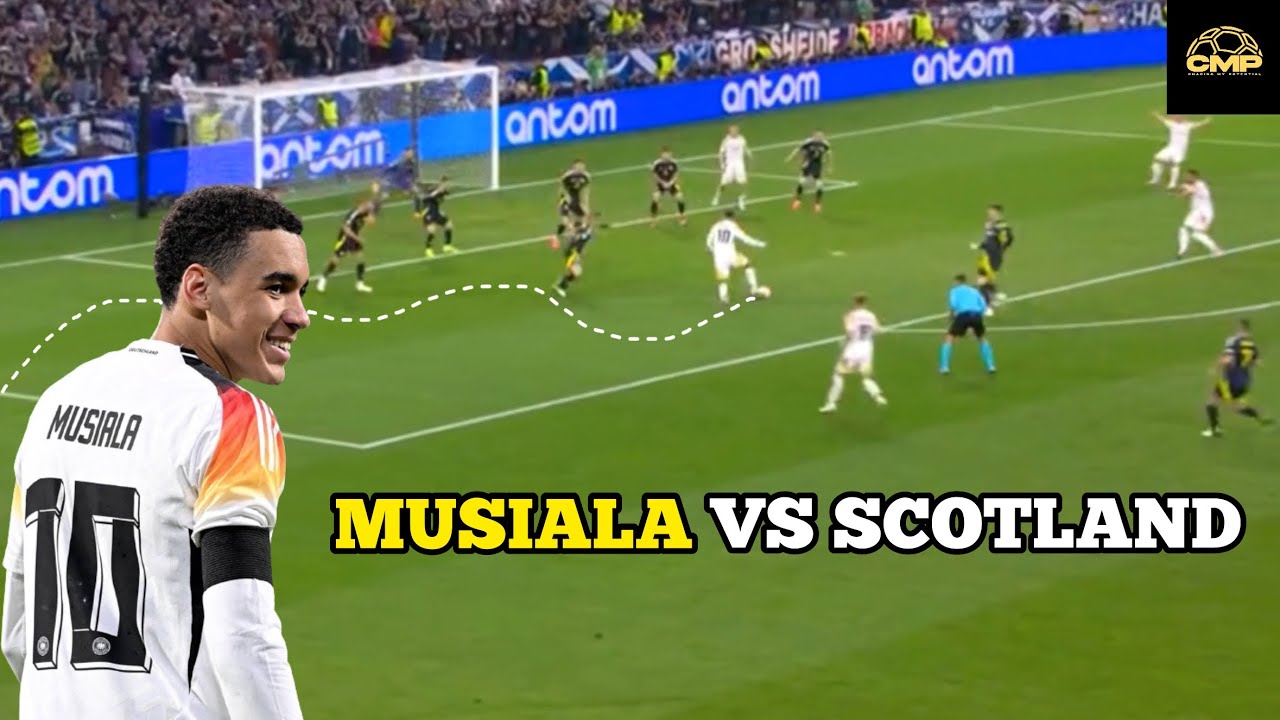 Jamal Musiala dribbling masterclass vs Scotland 14/06/24 | Decoding his ...