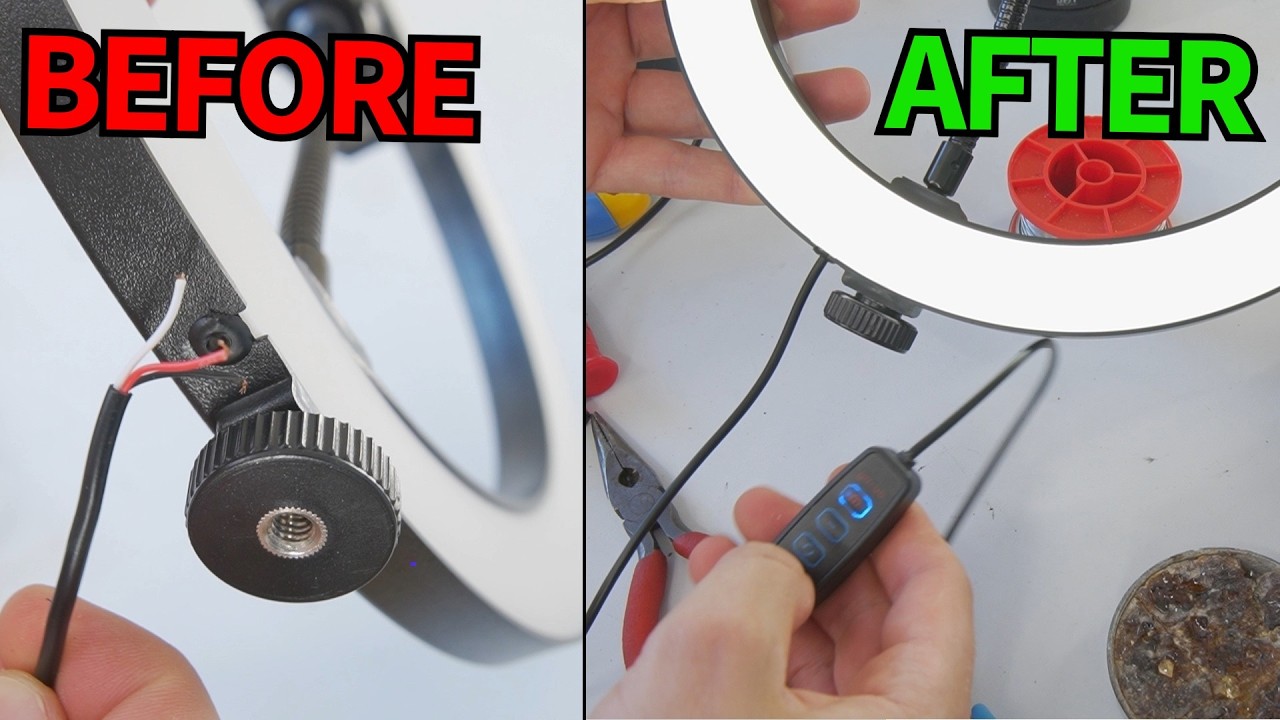 How to Fix a Broken LED Ring Light Cable - Easy DIY Repair - YouTube