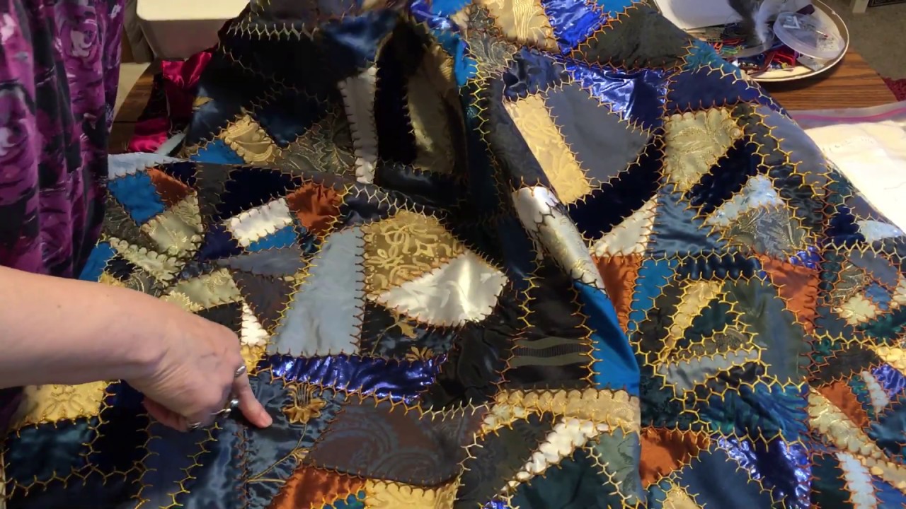 How to make a Crazy Quilt Part 1 Foundation Squares and Choosing Fabrics ~ DancesWithPitBulls ...