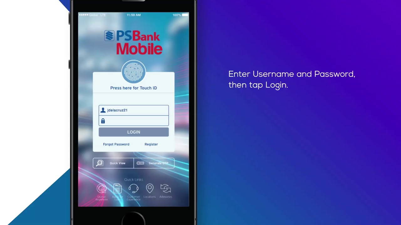 PSBank Mobile App: Save Username - YouTube