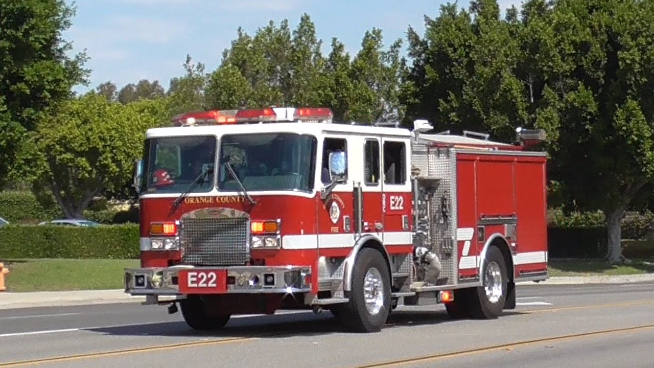 OCFA Engine 22 (Reserve) Responding - YouTube