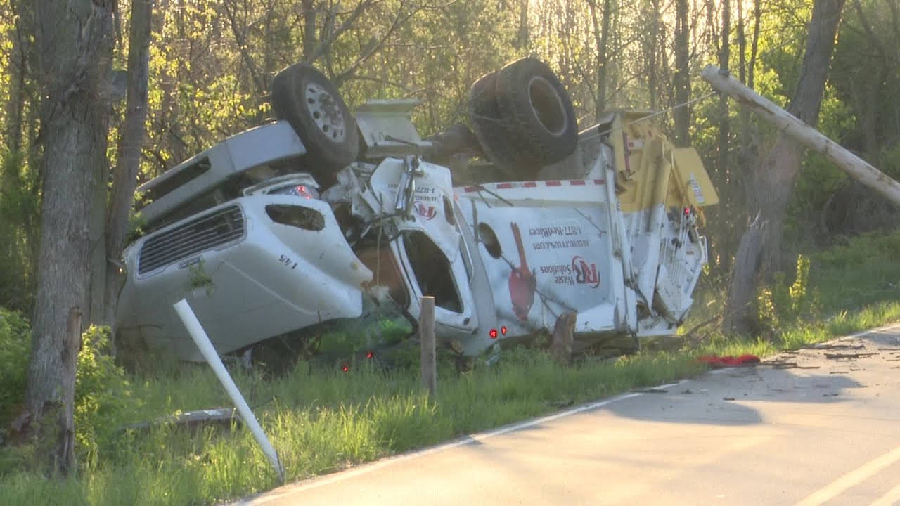 Trash Truck Crash - YouTube