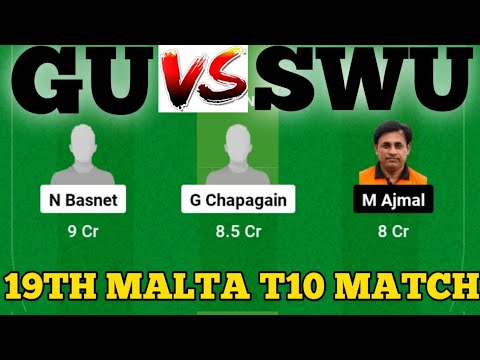 GU vs SWU || SWU vs GU Prediction || GU VS SWU 19TH ECS T10 MALTA MATCH - YouTube