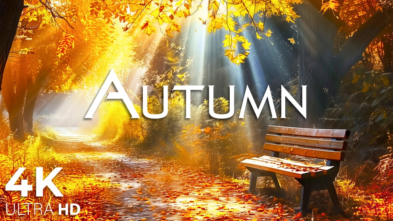 Enchanting Autumn Forests with Beautiful Piano Music🍁4K Autumn Ambience ...