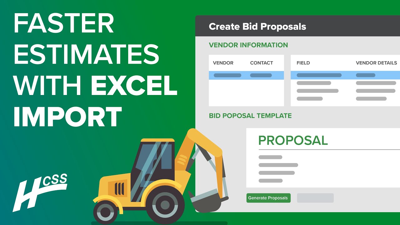 Excel Import to Construction Bid & Estimate | HCSS HeavyBid - YouTube