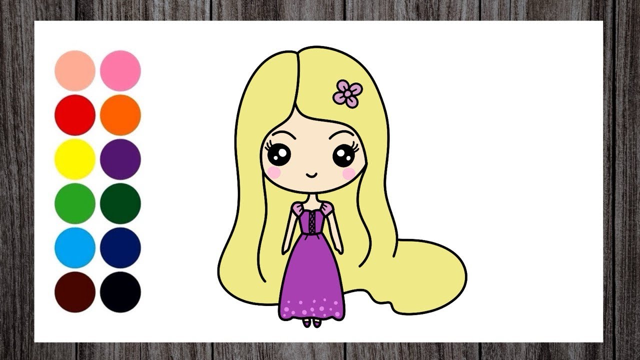 How to Draw a Cute Rapunzel Easy | Disney Princess Drawing | Easy ...