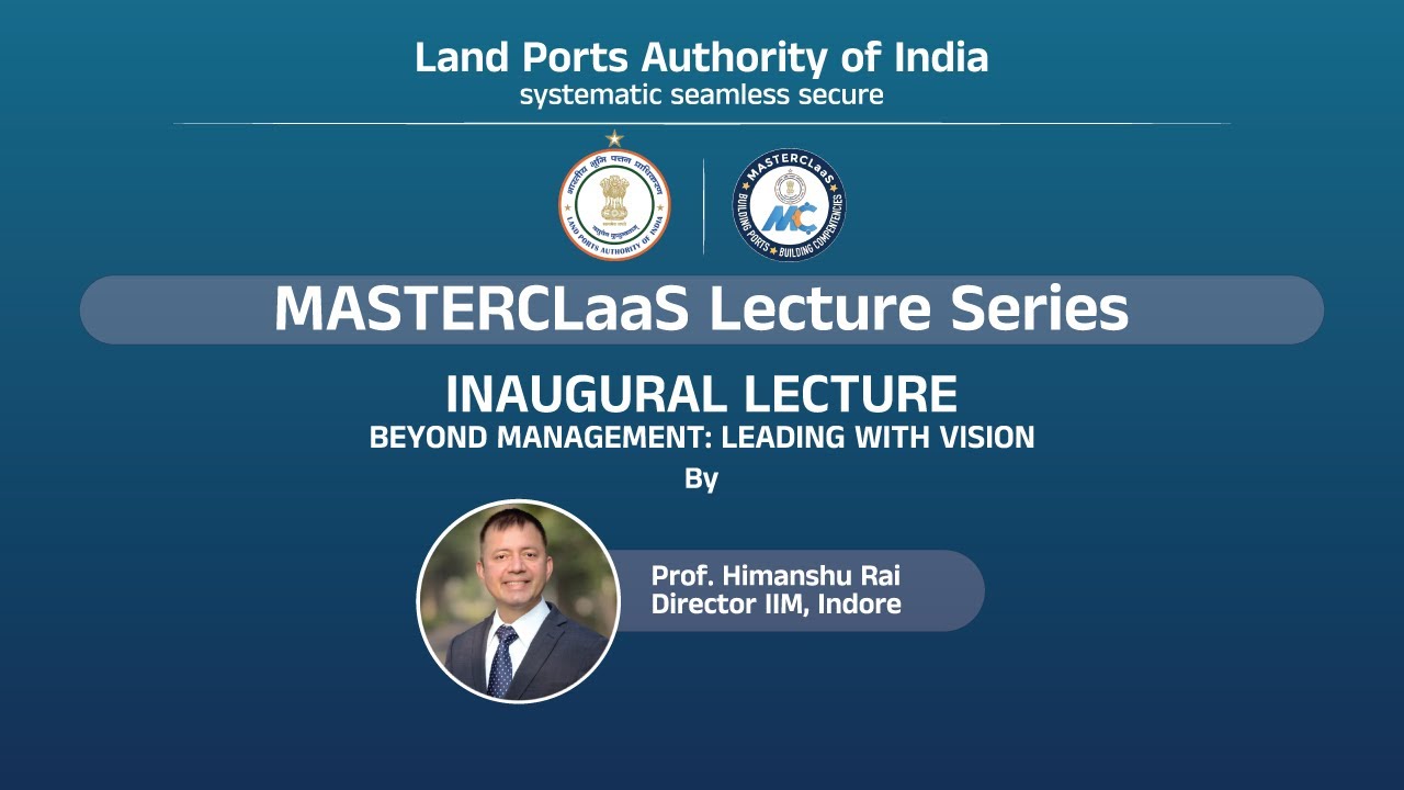Inaugural Lecture of MasterCLaaS Lecture Series by Himanshu Rai - YouTube