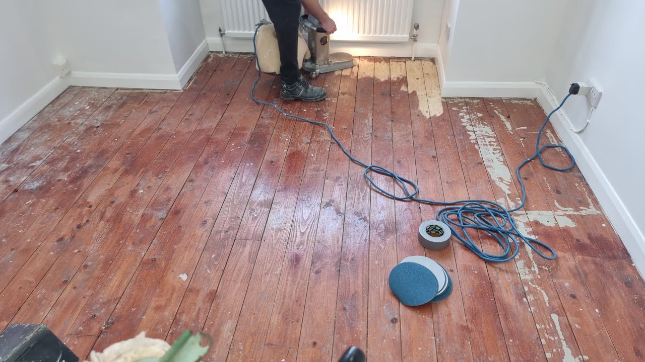 Floor Boards Sanding,Gap Filling& Lacquered-Oddly satisfying videos ...