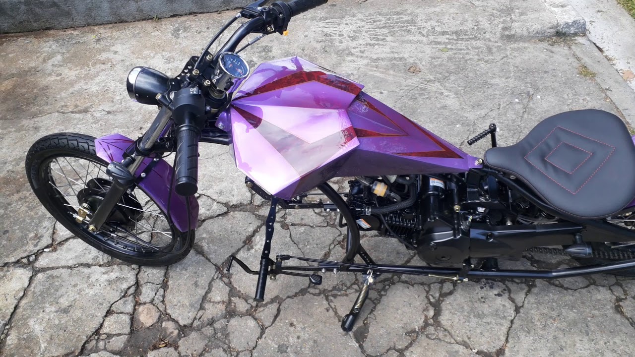 Moto mini chopper com motor Biz 125cc . - YouTube