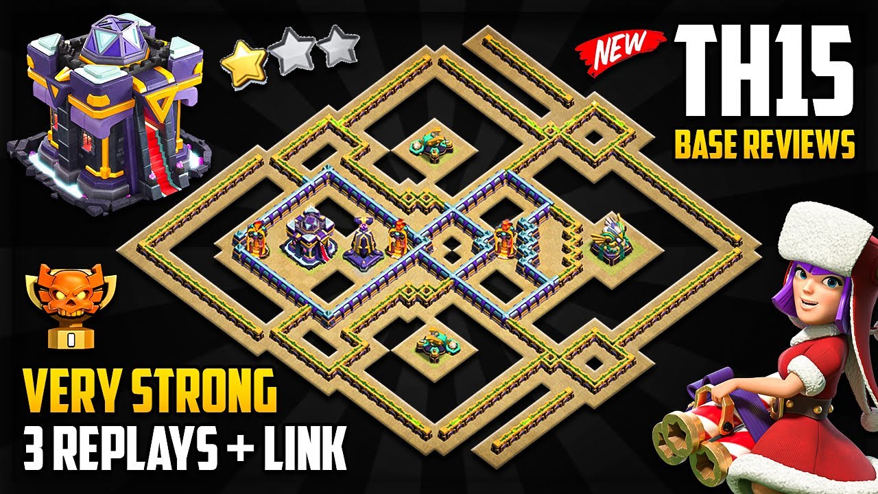 Best Th15 War Base Link With 3 Replays (Only 1 Star TH15 Base) PROOF ...