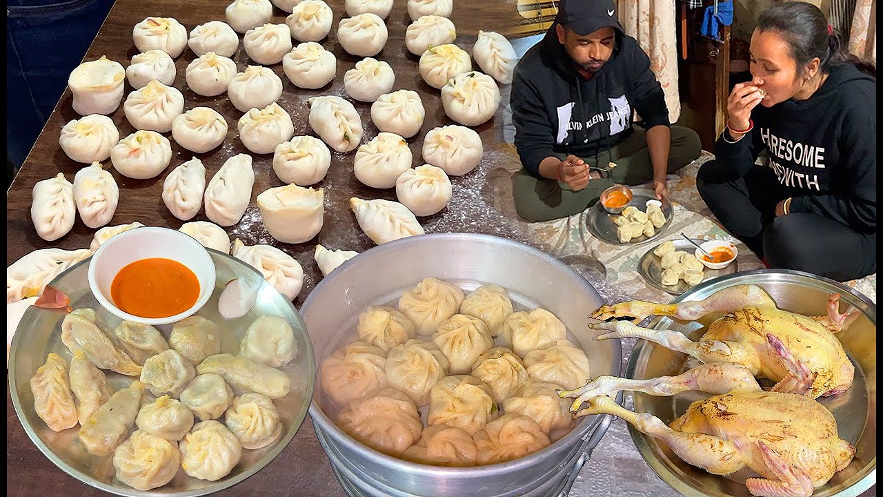 Homemade Chicken MO:MO: | Cooking & Eating Moments with Family - YouTube