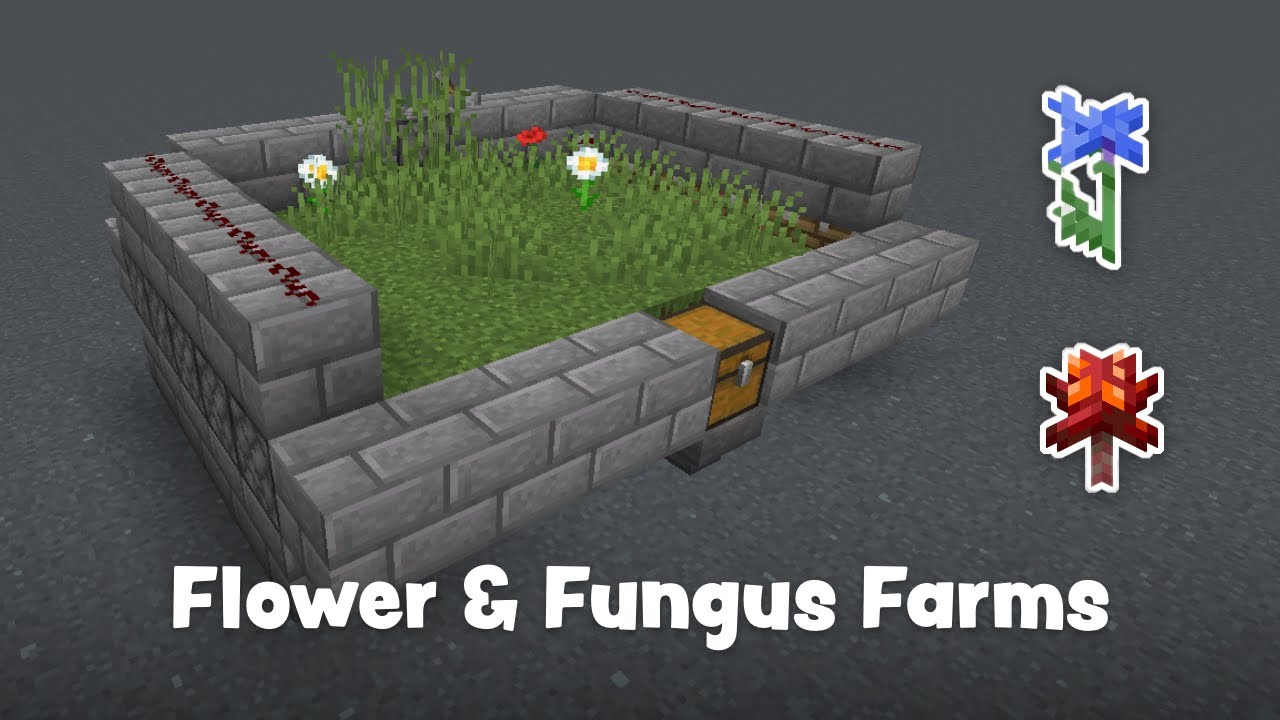 How to Build a Flower and Fungus Farm (1.19+) | Minecraft Tutorial ...