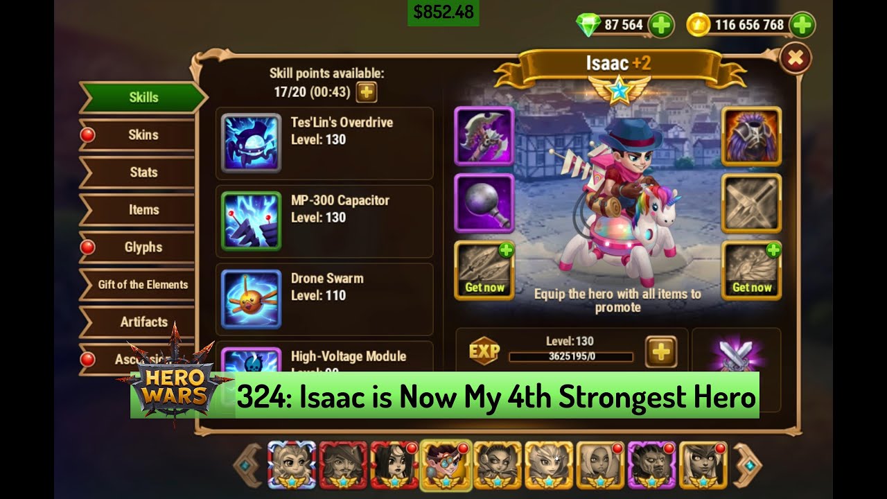 Let's Play Hero Wars 324: Isaac is Now Ascension Rank 3! - YouTube