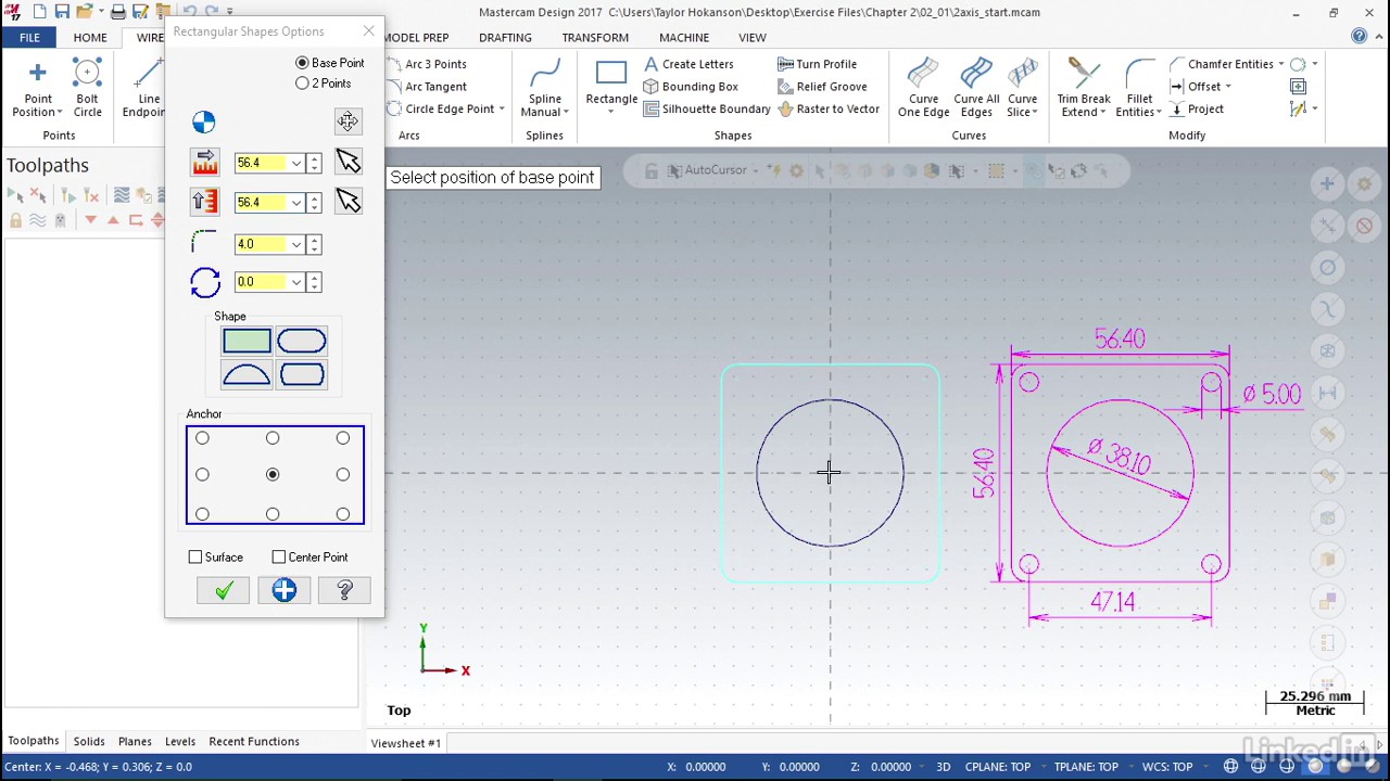 6 Create 2D geometry for a motor bracket - YouTube