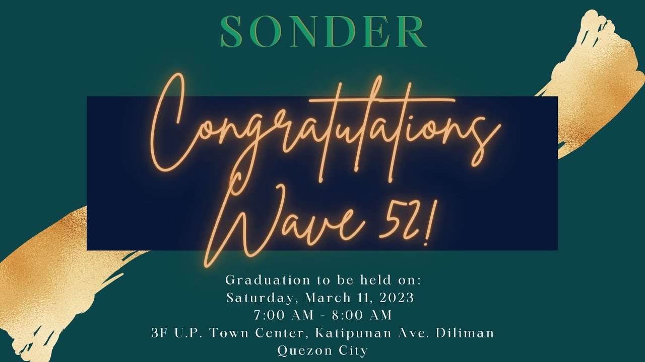 Sonder Wave 52 Graduation - YouTube