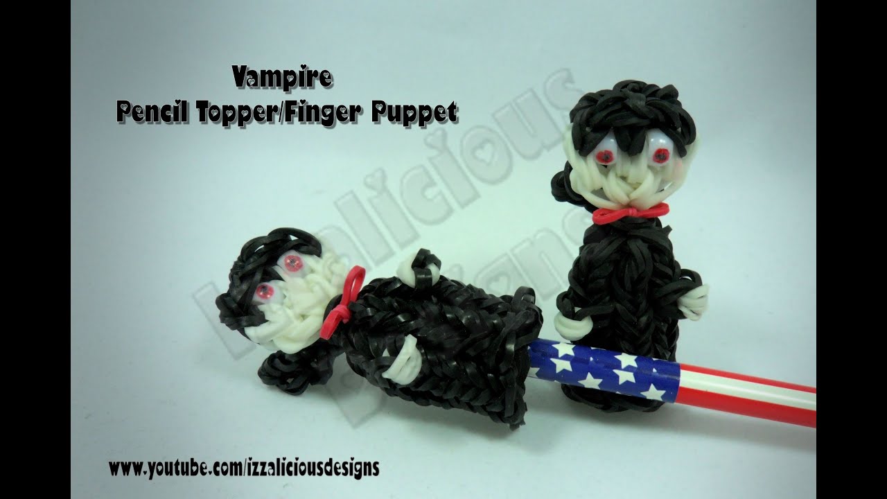 Rainbow Loom (Halloween) Vampire Pencil Topper/Finger Puppet Charm ...