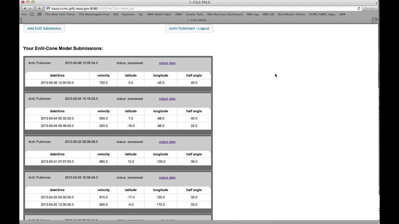 CCMC One Click System for WSA-Enlil simulations - YouTube