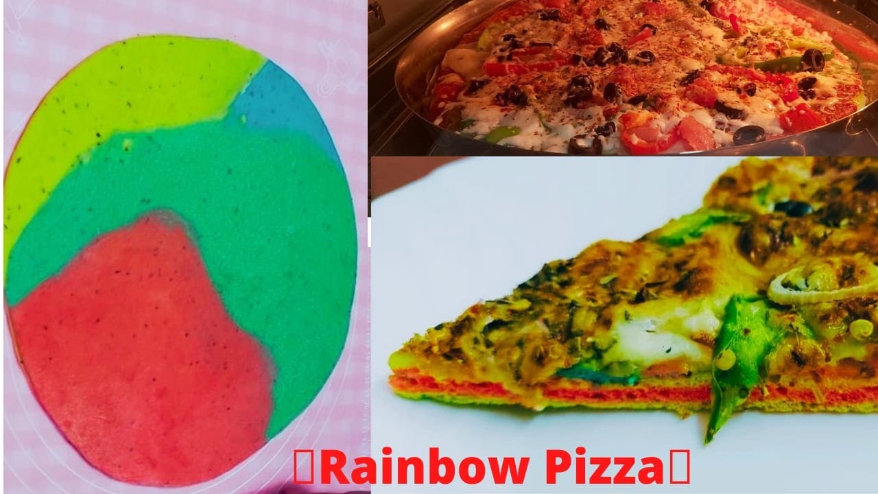 🌈Rainbow Pizza🌈how to make Rainbow Pizza dough like a world best pizza ...