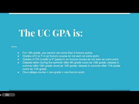 UC/CSU GPA Calculation - YouTube