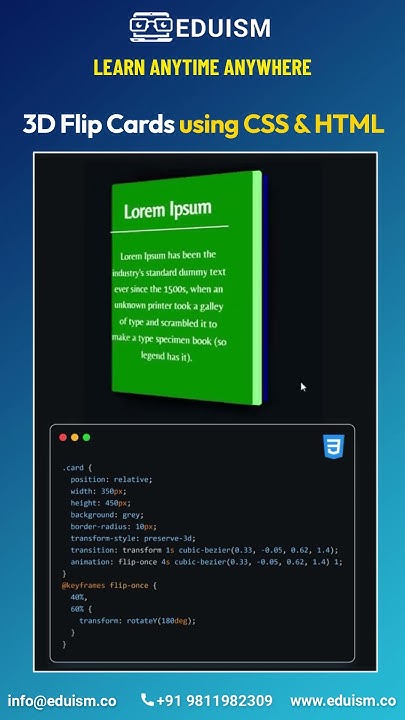 3d Flip Cards Using Css And Htmlcoding Html Css Cssbeginners Htmlcss Htmltutorial
