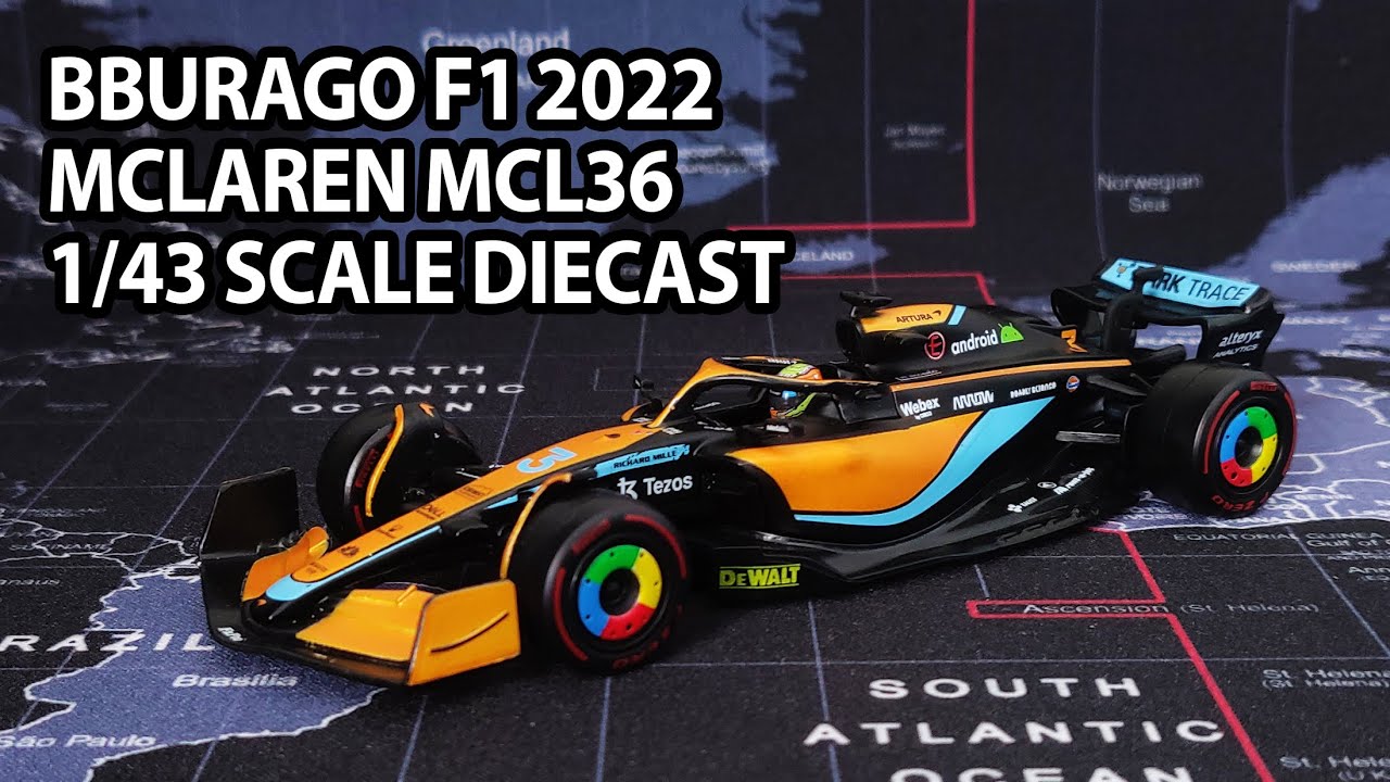 Bburago F1 1/43 2022 McLaren MCL36 Scale Diecast Model Unboxing and ...