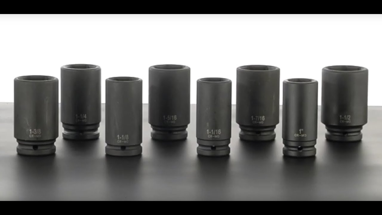 Klutch Impact Socket Set - 3/4in. Drive, 8-Pc. SAE Set, Deep - YouTube