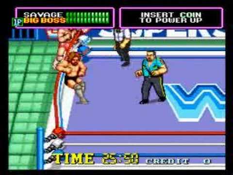 WWF Superstars Arcade - Completed, 1 credit, 1 bar damage - YouTube