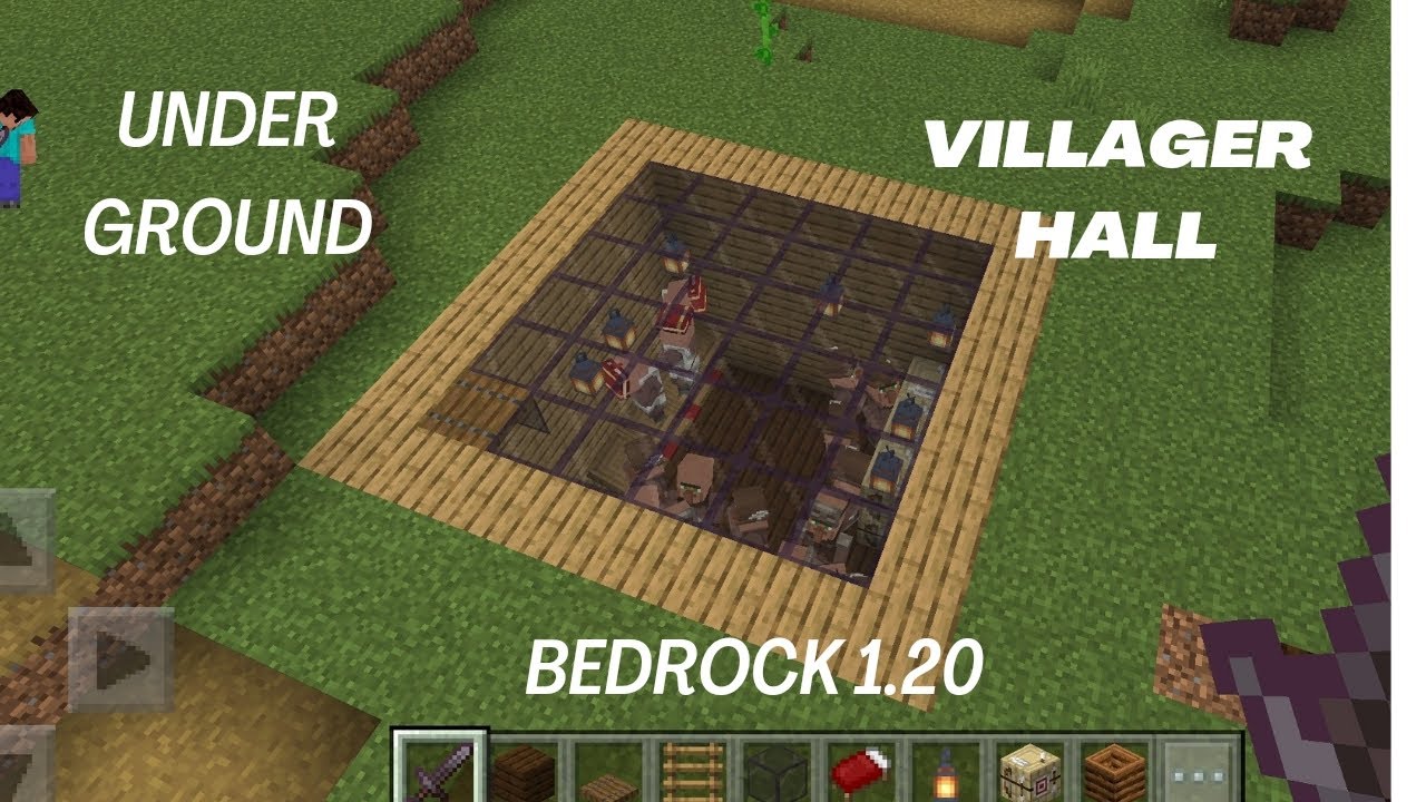 Minecraft bedrock 1.20! Underground villager hall🔥🔥! Tutorial! - YouTube