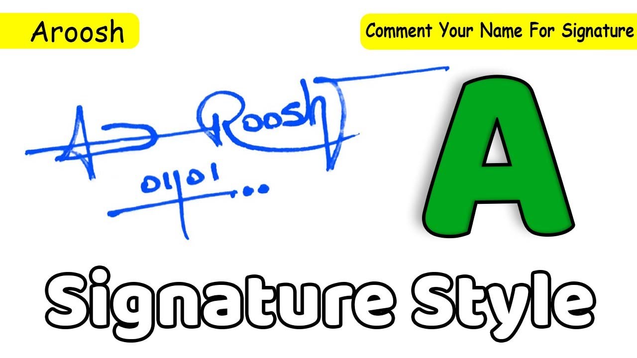 ️ Aroosh Name Signature Style Request Done - YouTube