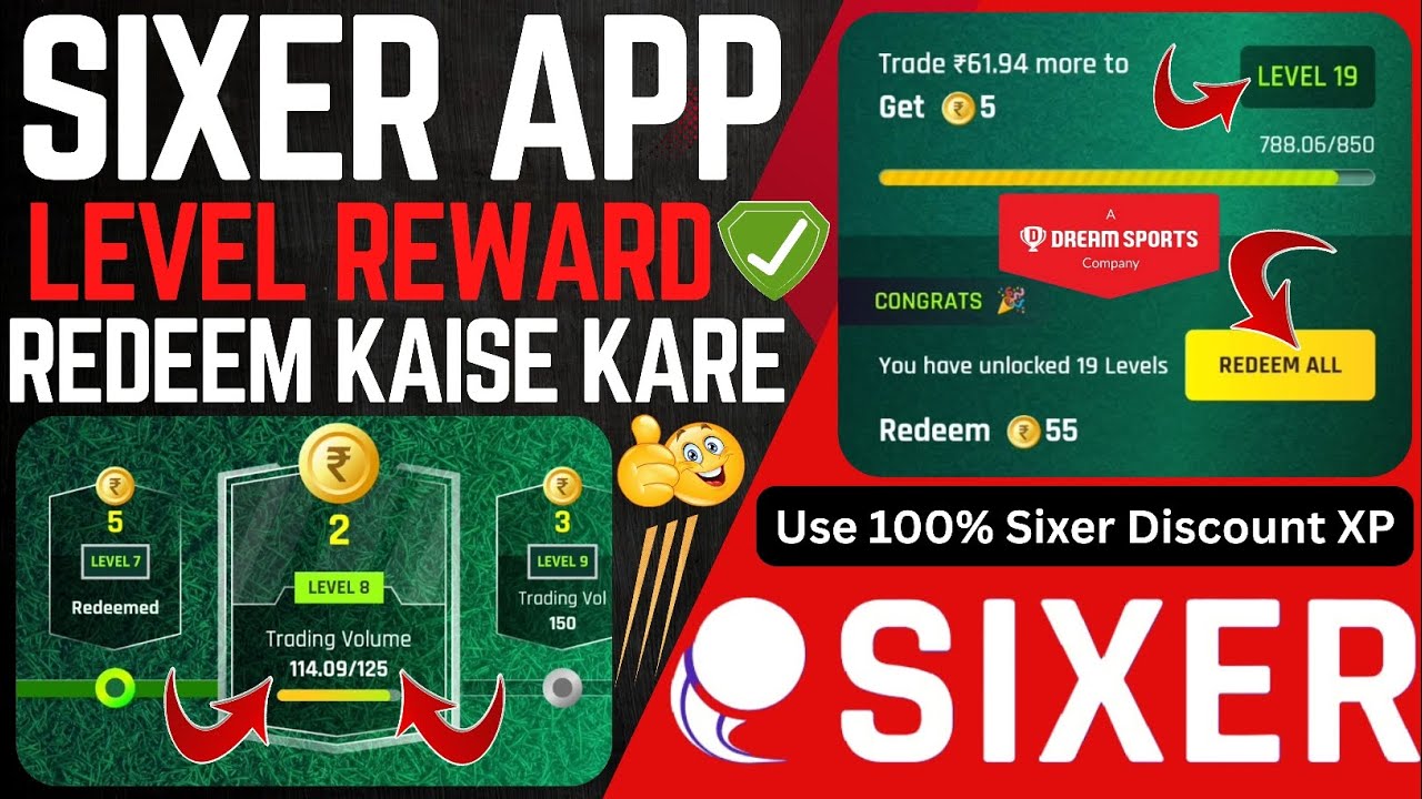 Sixer App Level Reward Redeem Kaise Kare|| Use 100% Sixer Discount XP ...