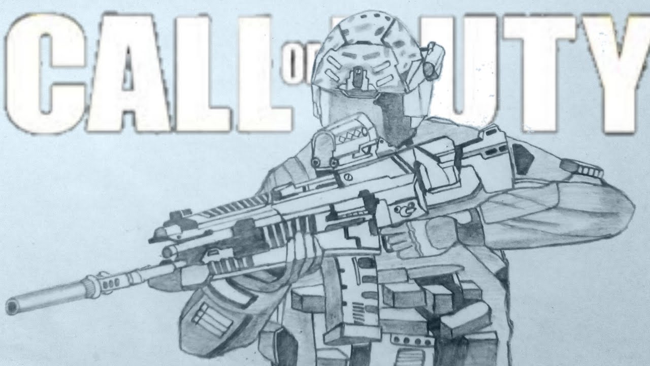 Drawing CALL OF DUTY Soldier - YouTube