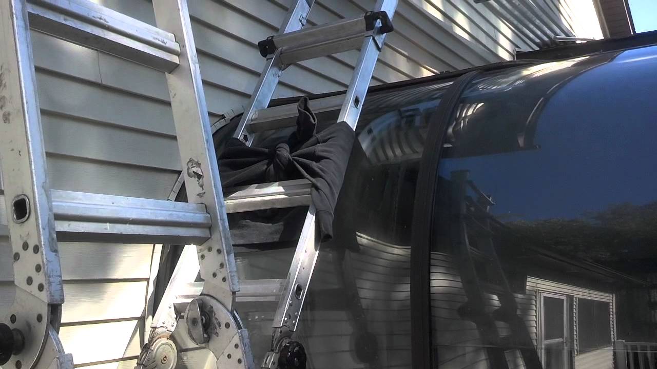 Crazy Scaffolding Setup on a Glass Roof - YouTube