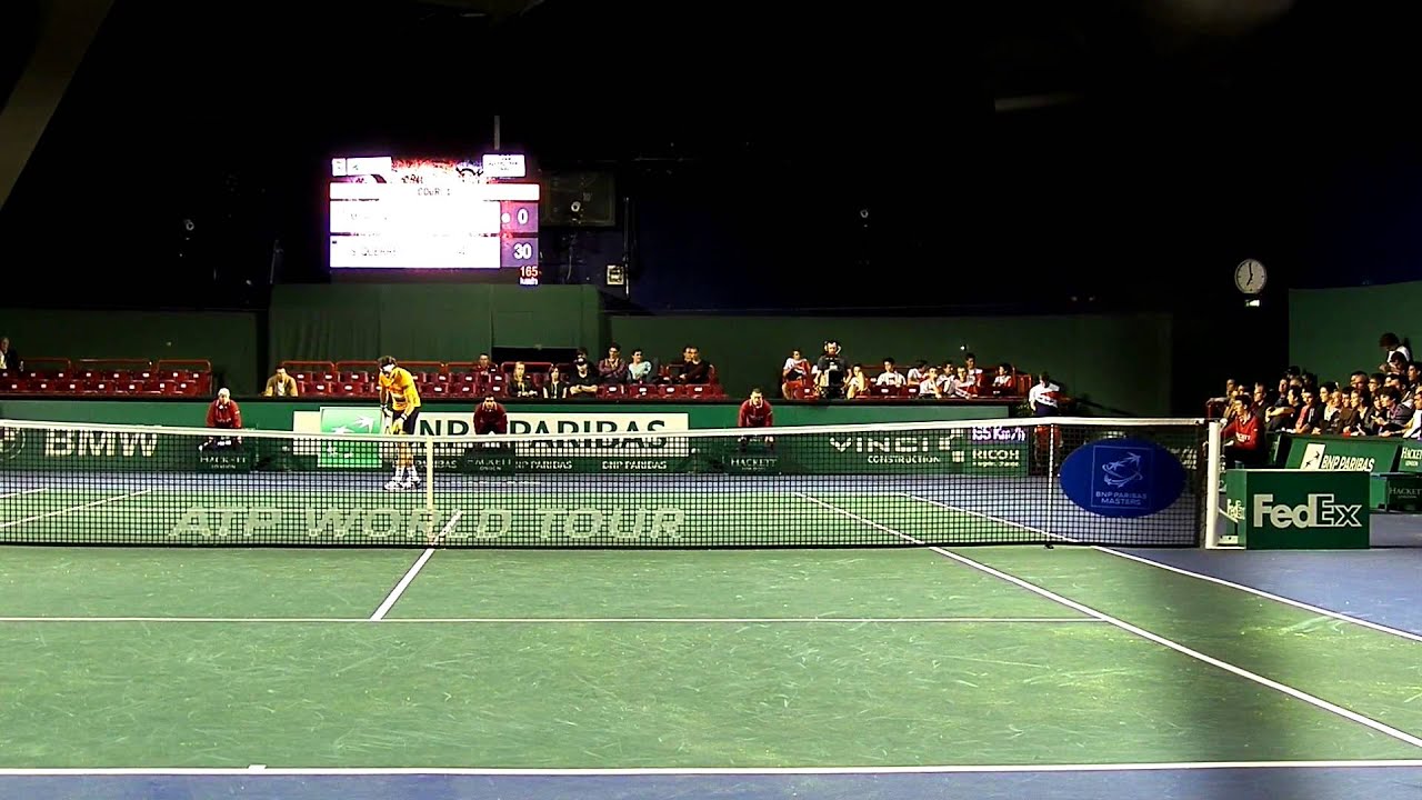 Milos Raonic serve !! @ Paris Bercy 2012 HD - YouTube