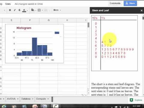 Calculating One Variable Statistics with Googlesheets - YouTube