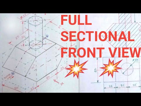 #how to draw a full sectional F/A/ projection front view in Hindi 🔗 ...
