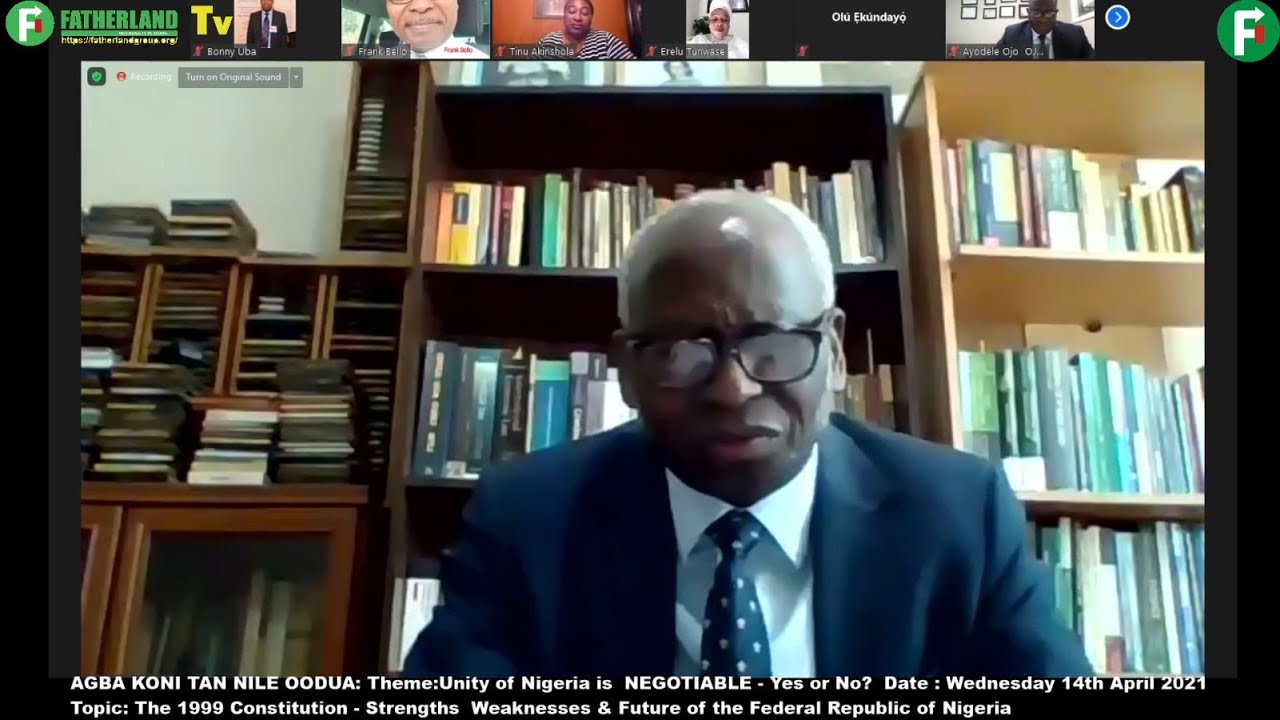 Prof Solomon Salako's speech at AGBA KONI TAN NILE OODUA-Theme- Unity ...