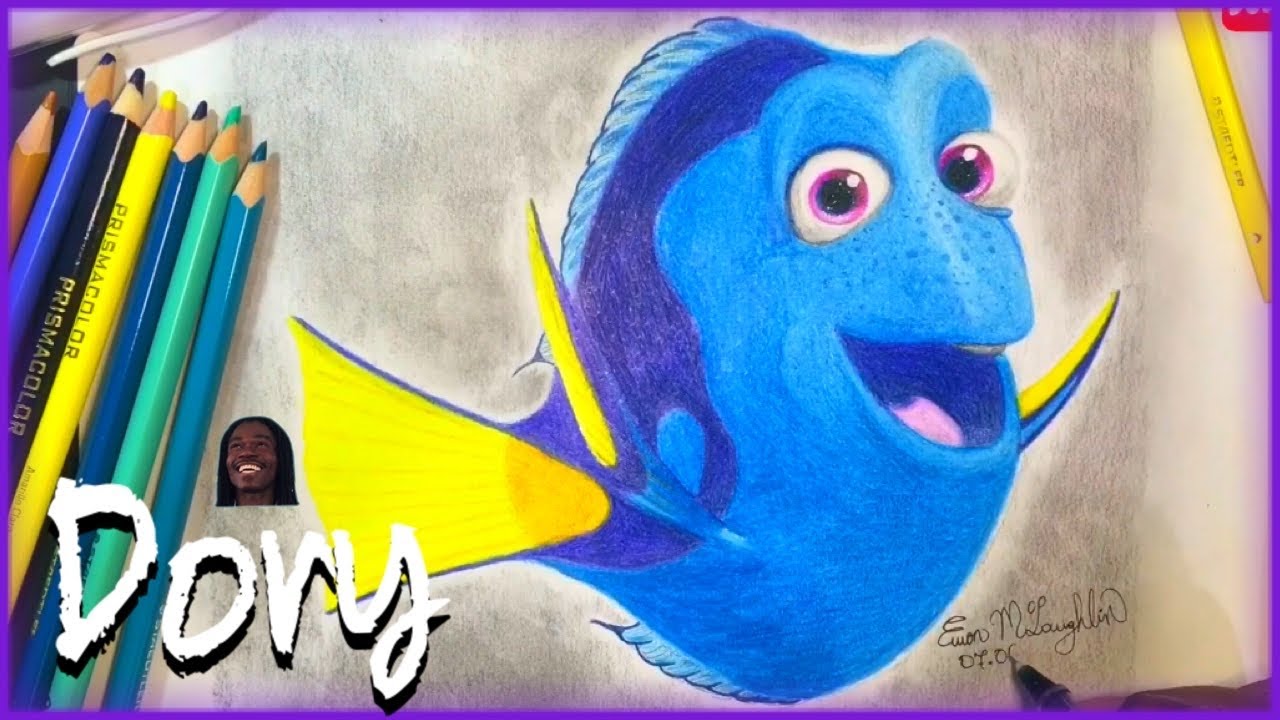Finding Dory || Cute Step By Step Easy Drawing Speed Tutorial - YouTube