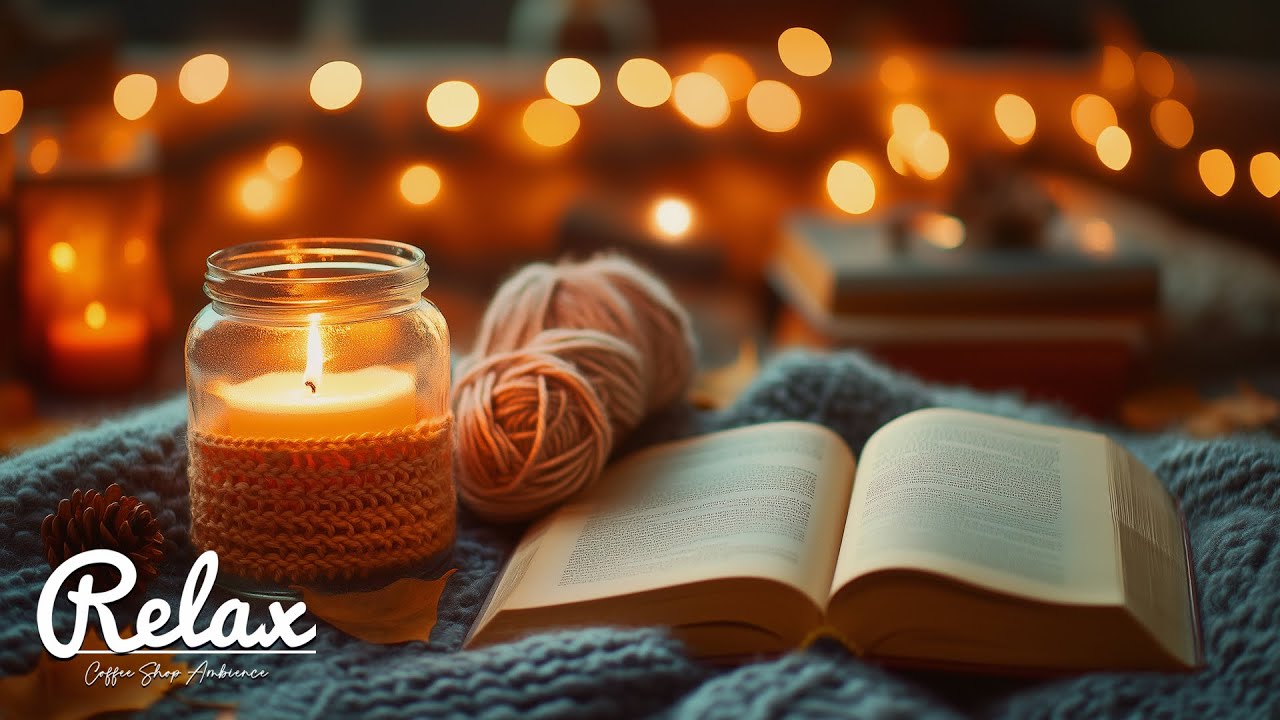 Cozy Winter Cabin Ambience Gentle Candlelight, Soft Jazz, and Warm ...