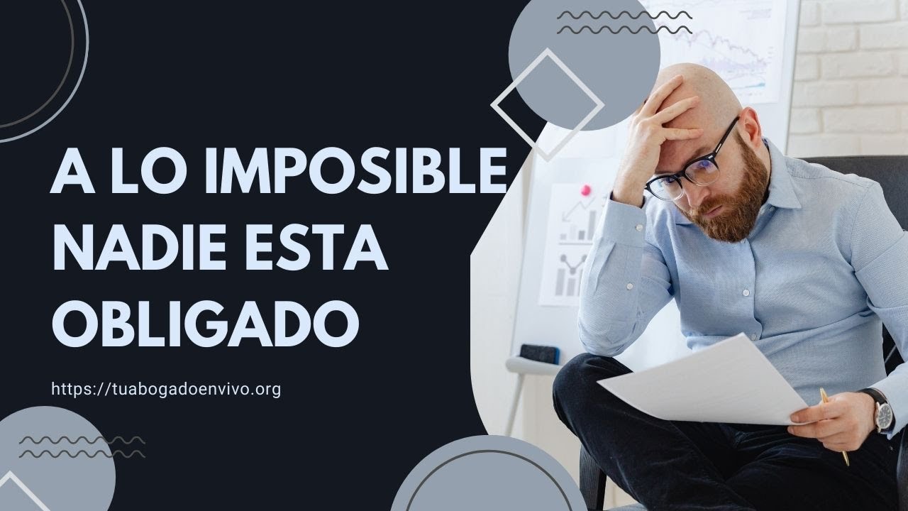 ¿En que consiste el principio "A LO IMPOSIBLE NADIE ESTA OBLIGADO ...