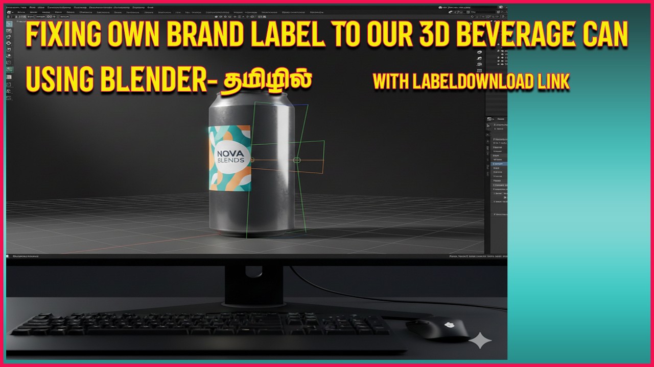 APPLY OWN BRAND LABEL TO OUR 3D-BEVERAGE BOTTLE IN BLENDER-தமிழில் ...