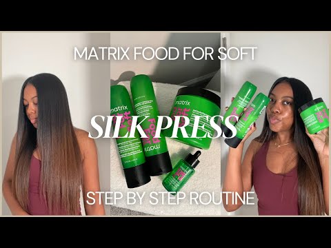 Silk Press Routine | Matrix Food For Soft Line Review | Straight Hair Natural Tips | Zenese Ashley